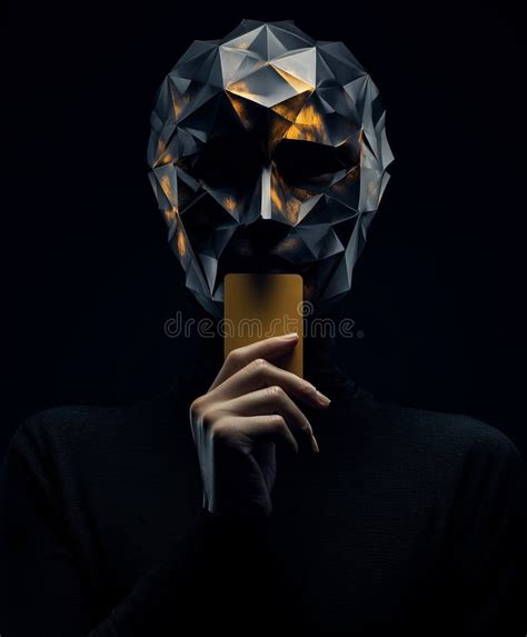 A Strange Figure On Dark Background Identity Theft Personal Information Financial Fraud Stock