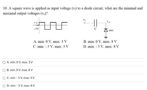 Solved A Square Wave Is Applied As Input Voltage Vi To Chegg