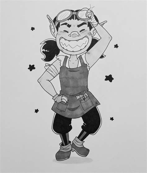 All Art All The Time Inktober Day 6 A Goblin Tinkerer I Bet Shes