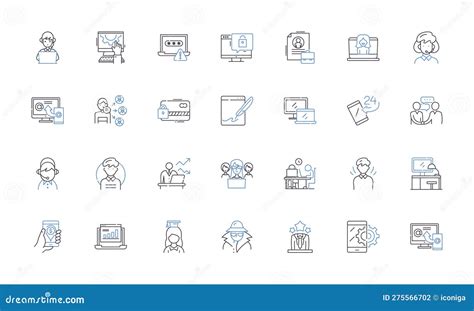 Expense Record Line Icons Collection Accounting Budgeting Receipts Tracking Invoices