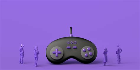 사람들이 지켜보는 거대한 게임 패드 게임 컨셉 기치 앱 복사 공간 3d 일러스트레이션 3차원 형태에 대한 스톡 사진 및 기타 이미지 Istock