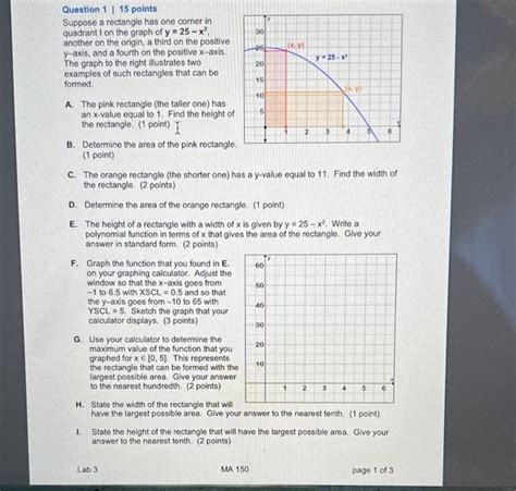 Solved Question 1 15 Points Suppose A Rectangle Has One