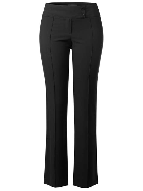 Made By Olivia Womens High Waist Slim Boot Cut Stretch Pin Line Pants