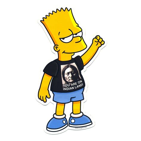 Large Bart Simpson Native Lands Sticker Sticker Depop