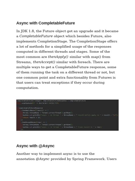 Async With Completablefuture Pdf Spring Framework Computing
