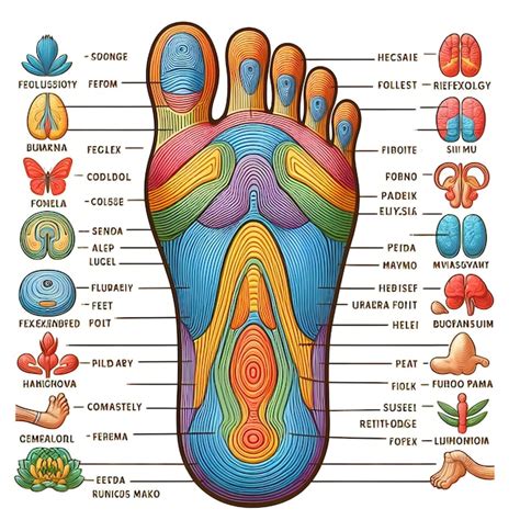 Premium Photo A Chart Illustrating The Reflex Zones Of The Feet For