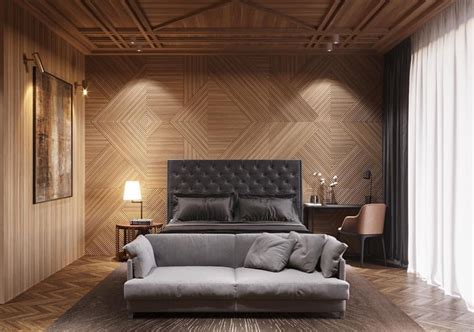 Деревянные 3д панели в интерьере Фото