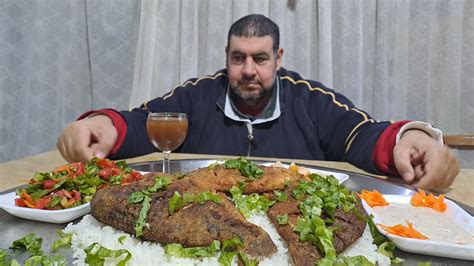 الاكيل أسماك مقلية أرز بالسمن البلدي صلطة طحينة تمر هندي خضار Galal2