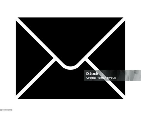 봉투 흑인과 백인 벡터 일러스트 레이 션 편지와 전자 메일 아이콘 기호 흰색에 고립 Brand Name Online Messaging Platform에 대한 스톡 벡터 아트