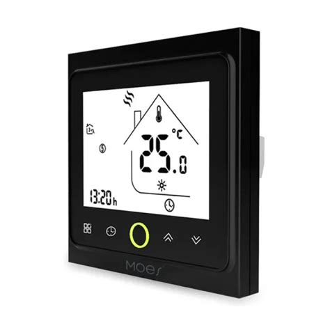 Moes Black Zigbee Smart Thermostat For Electric Floor Heating 16a