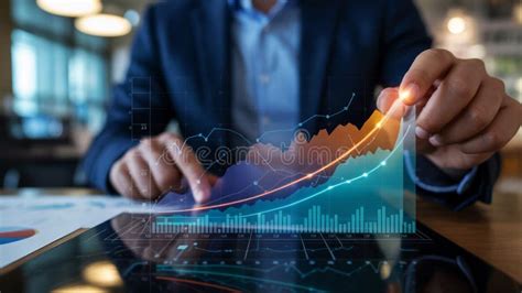 Futuristic Business Analytics Interactive Data Visualization And Ai Driven Insights Stock