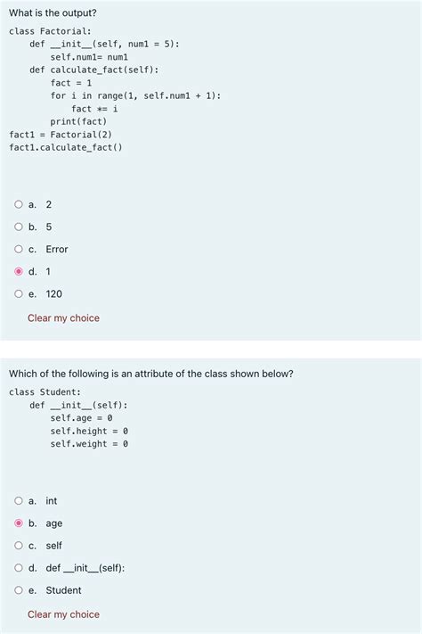 Solved What Is The Output Class Factorial Definitself
