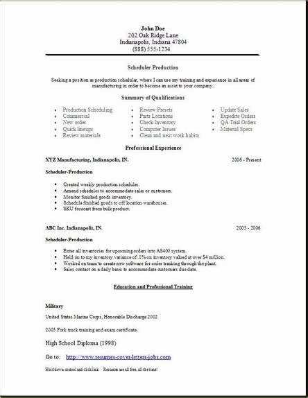 Scheduler Resume Occupational Examples Samples Free Edit With Word