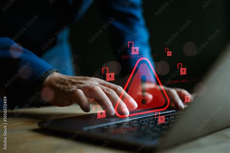 System Warning Hacked Alert Cyberattack On Computer Network Cybersecurity Vulnerability Data