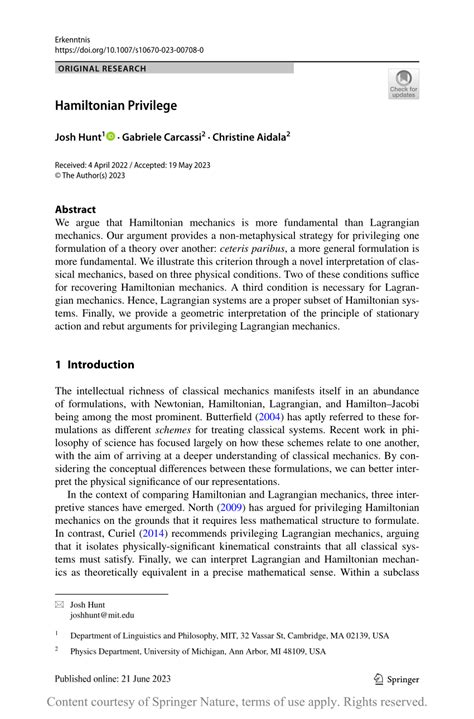 Pdf Hamiltonian Privilege