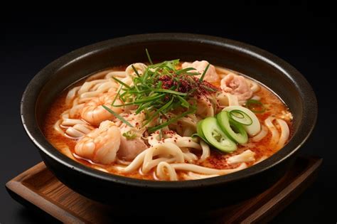 Premium Ai Image Seafood Udon Ramen
