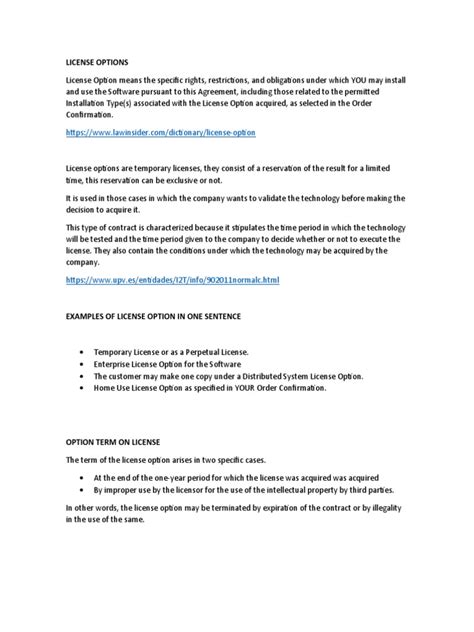 License Options Pdf