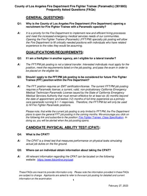 Fillable Online Fire Lacounty CANDIDATE PHYSICAL ABILITY TEST CPAT