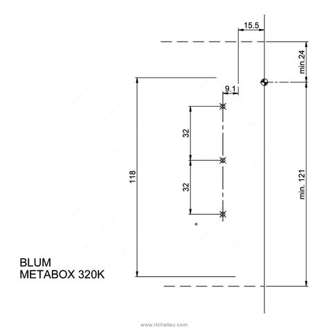 Metabox Standard Drawer K Height Standard Front Fixing Bracket