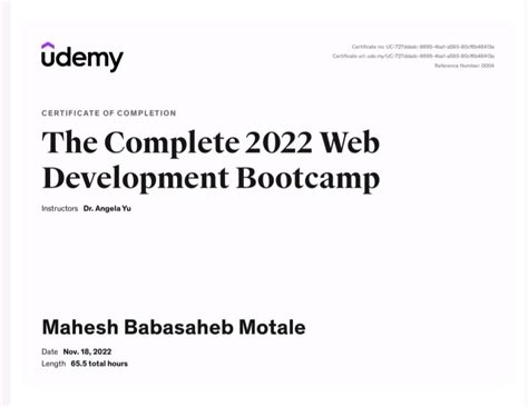 Mahesh Motale On Linkedin Webdevelopment Udemy Web Course Certificate