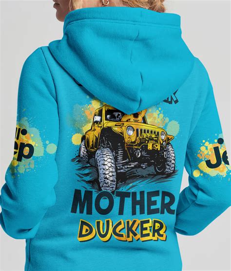 Quack Quack Motherducker Jeep Blue Watercolor Hoodie Aljaira