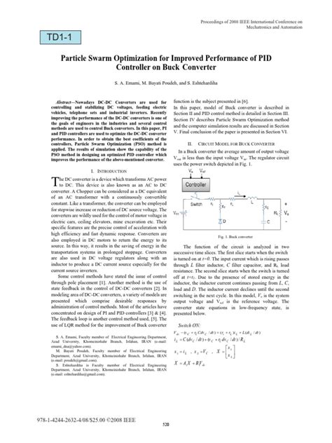Particle Swarm Optimization For Improved Performance Of Pid Controller
