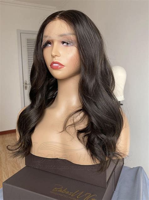 Glueless Darkest Brown Silk Top Lace Front Wig Remy Human Hair Silk Base Lace Wigs For