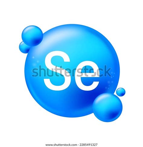 Selenium Se Icon Structure Chemical Element Stock Vector Royalty Free