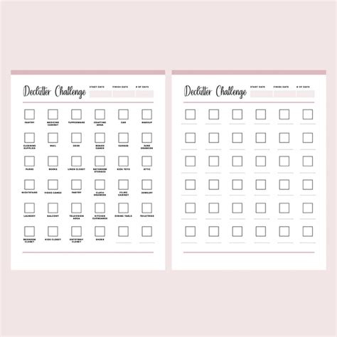 Printable Declutter Challenge Template Instant Download Pdf A4 And