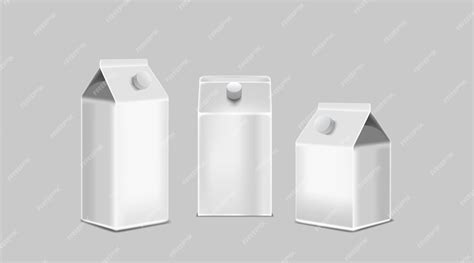 Premium Vector Juice Or Milk Blank White Carton Boxes Packages On