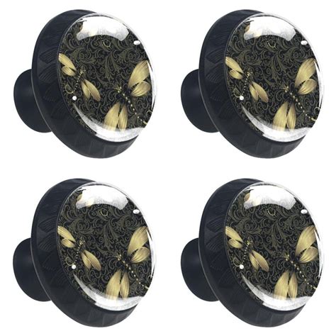 4 Pcs Dragonfly Pattern Knobs For Kitchen Cabinet Cupboard Dresser Bookcase Drawer Pulls Handles