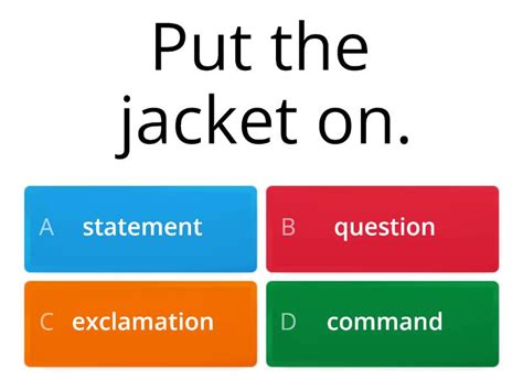 Statement Question Exclamation Command Quiz