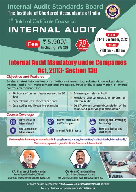 CPE Programs And Certificate Course On Concurrent Audit Of Banks St Batch Of Online