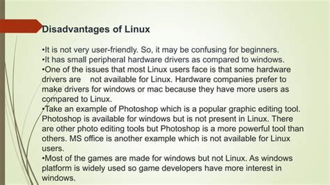 Linux Operating Systempptx Operating Systems Computer Software And