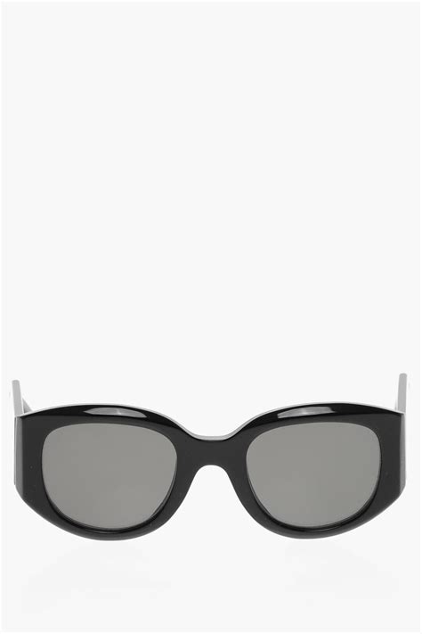 Emmanuelle Khanh Solid Color Sunglasses With Gold Tone Monogram Women