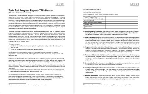 Download Technical Project Report Template