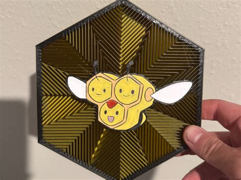 415 Combee Hex Wall Art By Laced Up Prints Makerworld Download Free 3d Models
