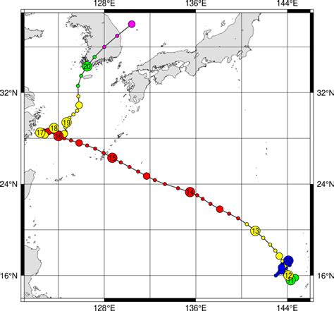 Digital Typhoon Typhoon 197811 Carmen Detailed Track Information