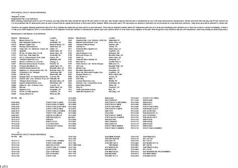 Hp Part Numbers Replacement Parts Ic Cross Reference Service Manual Download Schematics Eeprom
