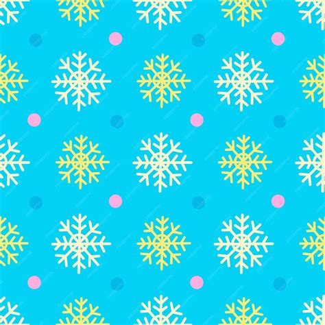 Premium Vector Seamless Winter Pattern Blue And Yellow Snowfakes Christmas Holiday Design