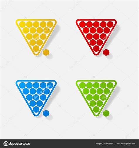 Sticker Paper Products Realistic Element Design Illustration Billiard