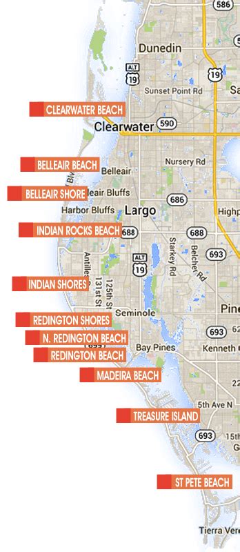 Clearwater Beach Florida Map Of Hotels Oconto County Plat Map