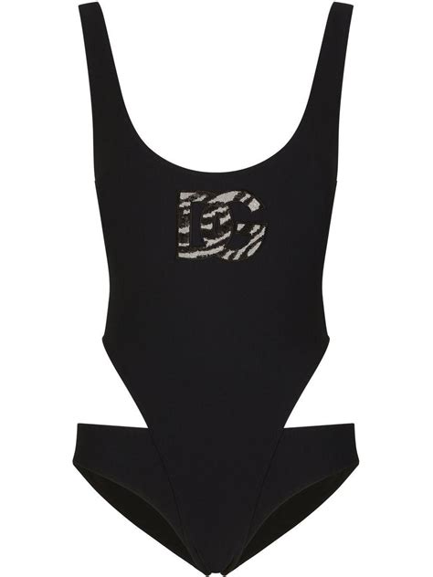 Dolce Gabbana Badeanzug Mit Cut Out In Schwarz Lyst DE