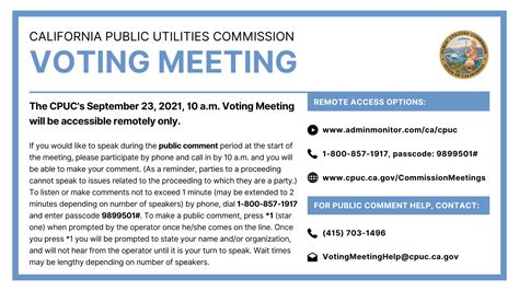 Todays Voting California Public Utilities Commission