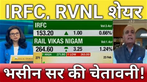 IRFC RVNL Share Letest News Irfc Share Anelysis RVNL Share Target Tomorrow Irfc Share
