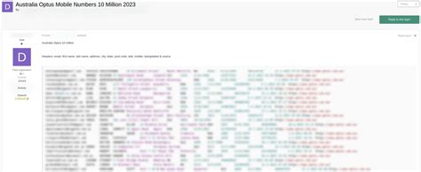 Optus Data Leak Pii Of 10 Million Customers On Dark Web