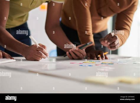 UX Designers Creating Wireframe For New Mobile App Stock Photo Alamy
