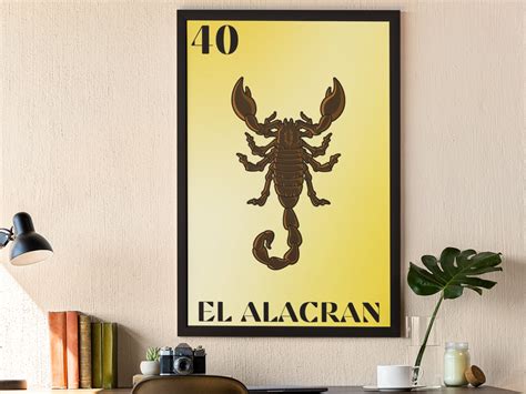 El Alacran Loteria Mexicana Printable Wall Art Mexican Art Etsy
