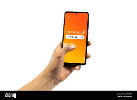 Job Search Concept Man Hand Holding Smartphone And Browsing Job