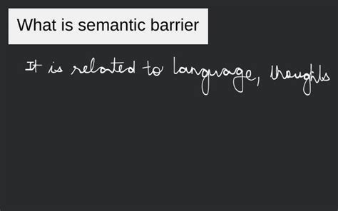 What Is Semantic Barrier Filo